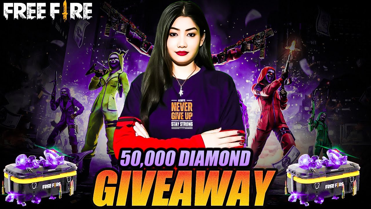 🔥50K Diamond Giveaway!💎 Free Fire Live Stream 🎮 Join Now for a Chance ...
