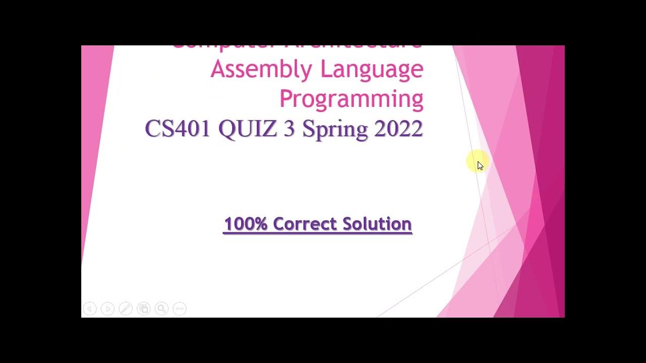 CS401 quiz 3 Spring 2022 with explanation 100% correct solution - YouTube