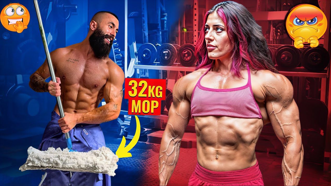32KG Mop Prank 😂!Anatoly gym prank !Pretending Cleaner in gym Prank ...
