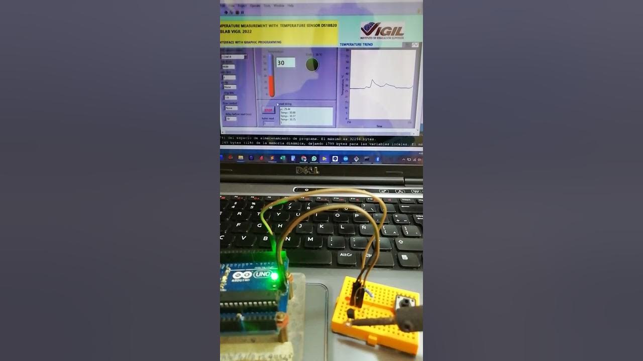 Temperatura sensor DS18B20 LabVIEW - YouTube