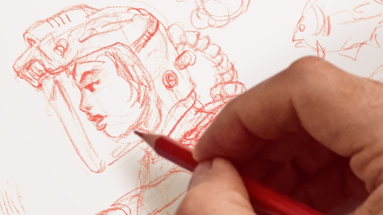How To Rough Out A Concept Sketch: Pencil On Paper Process #ASMR - YouTube