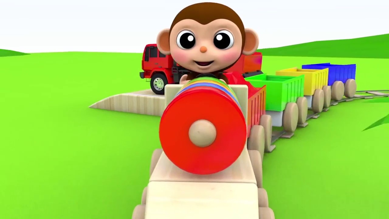 Colors for Children with Baby Monkey Toy Train Nursery Rhymes Kid Song ...