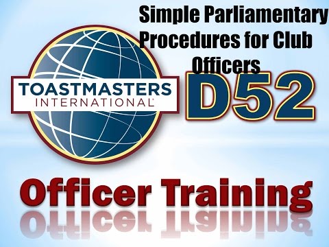 Simple Parliamentary Procedures for Club Officers
