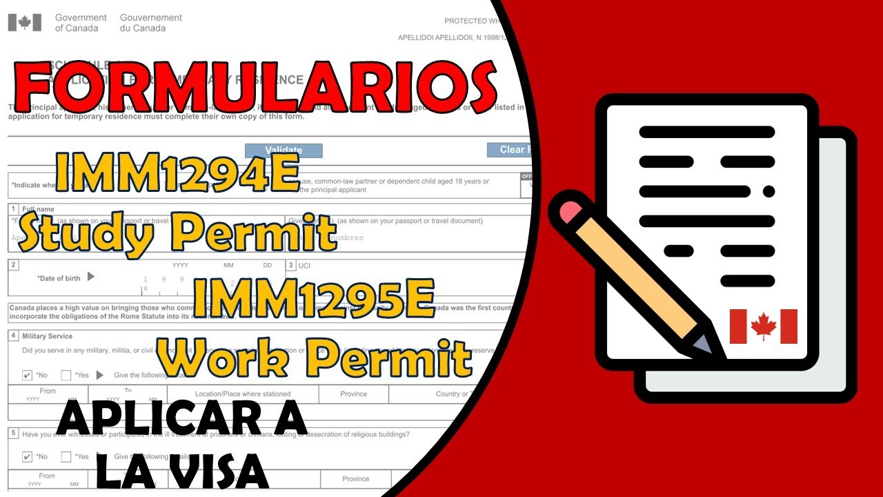Formularios IMM1294e Study Permit y IMM1295e Work Permit | Aplicar a ...