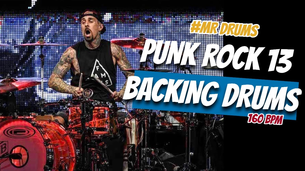 Punk Rock Drum Track - 160 BPM | Backing Drums | Only Drums - YouTube