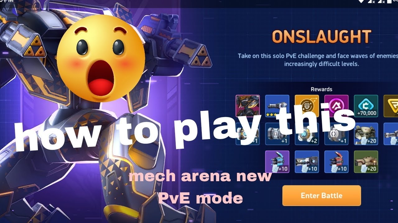 mech arena how to play new PvE mode ONSLAUGHT - YouTube