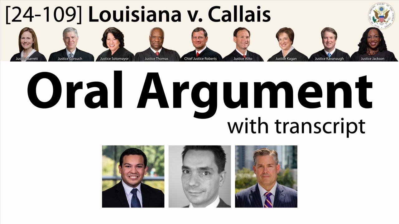 Oral Argument on redistricting based on race or politics: Louisiana v ...