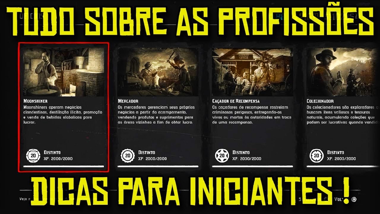 TUDO SOBRE AS PROFISSÕES PARA INICIANTES | RED DEAD ONLINE - YouTube