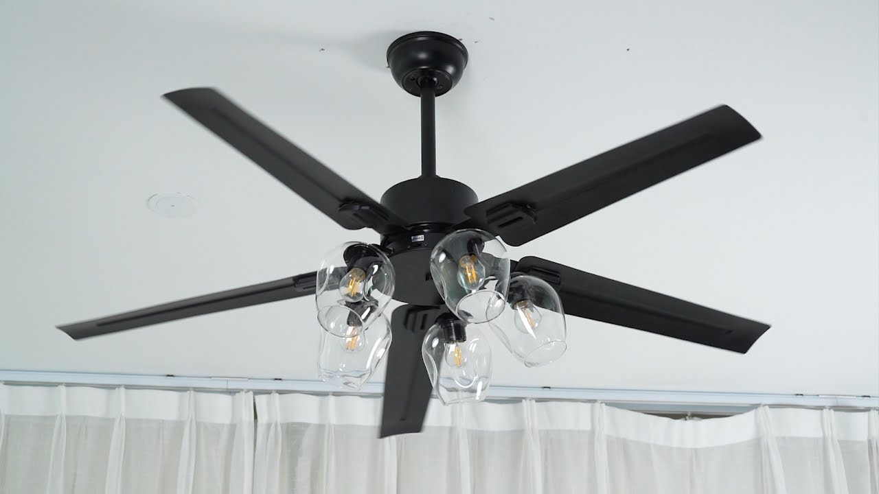 Glass Ball Ceiling Fan Light - YouTube