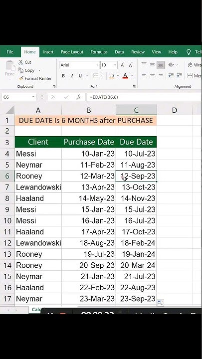 How To Calculate Due Date By Using Formulas In Excel | Excel Tips And Tricks #excel #shorts # ...