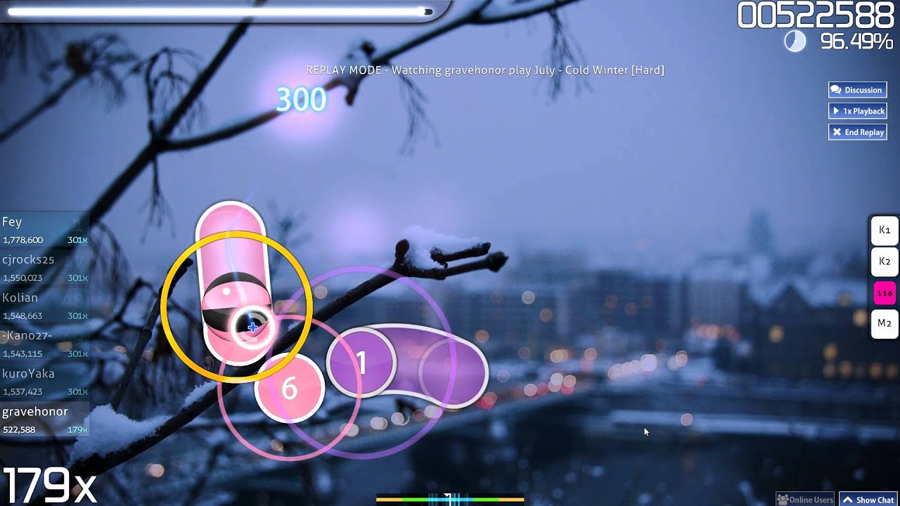 Osu! Gameplay: July - Cold Winter (Hard) - YouTube