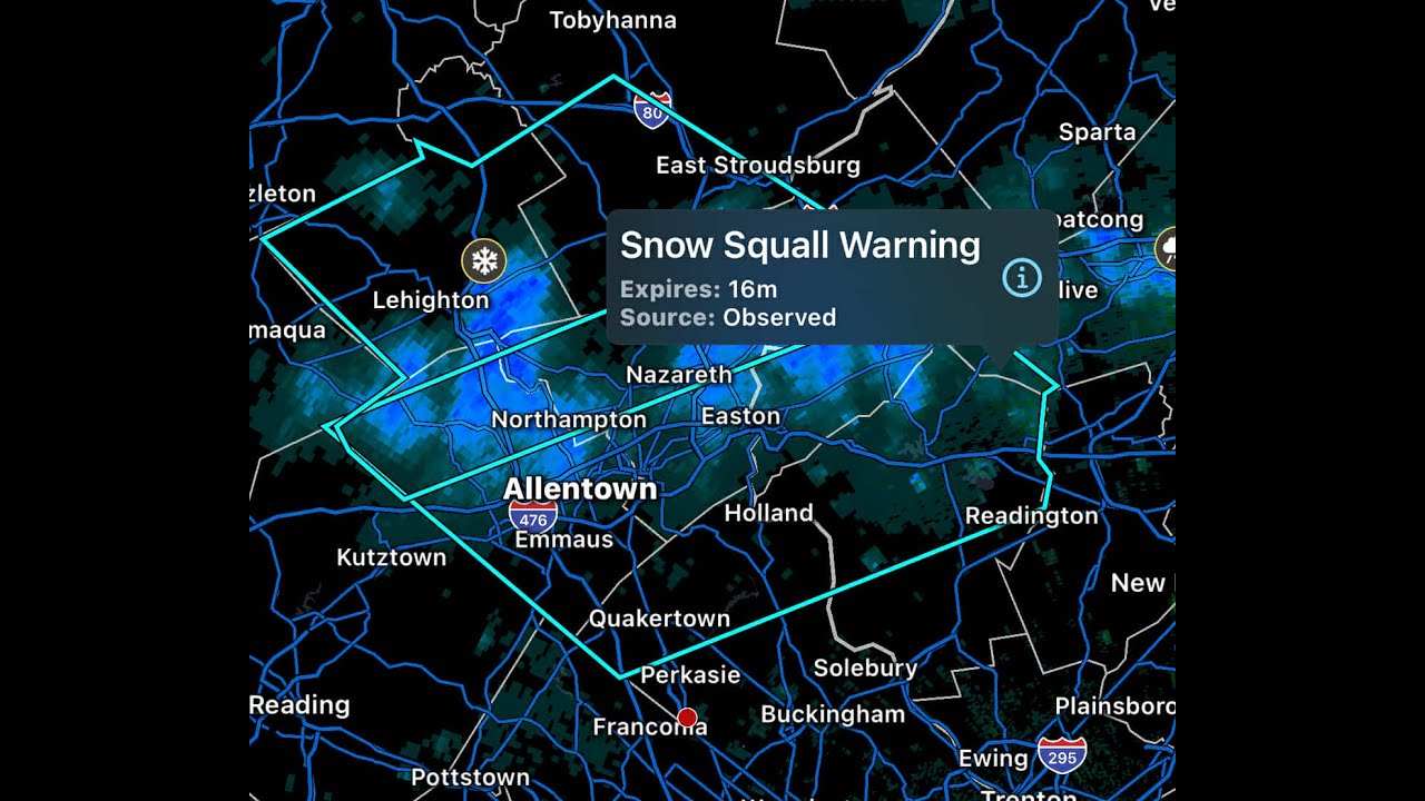 12/3/24 - Snow Squall Warning for Northwest NJ! (EAS #1,919) - YouTube