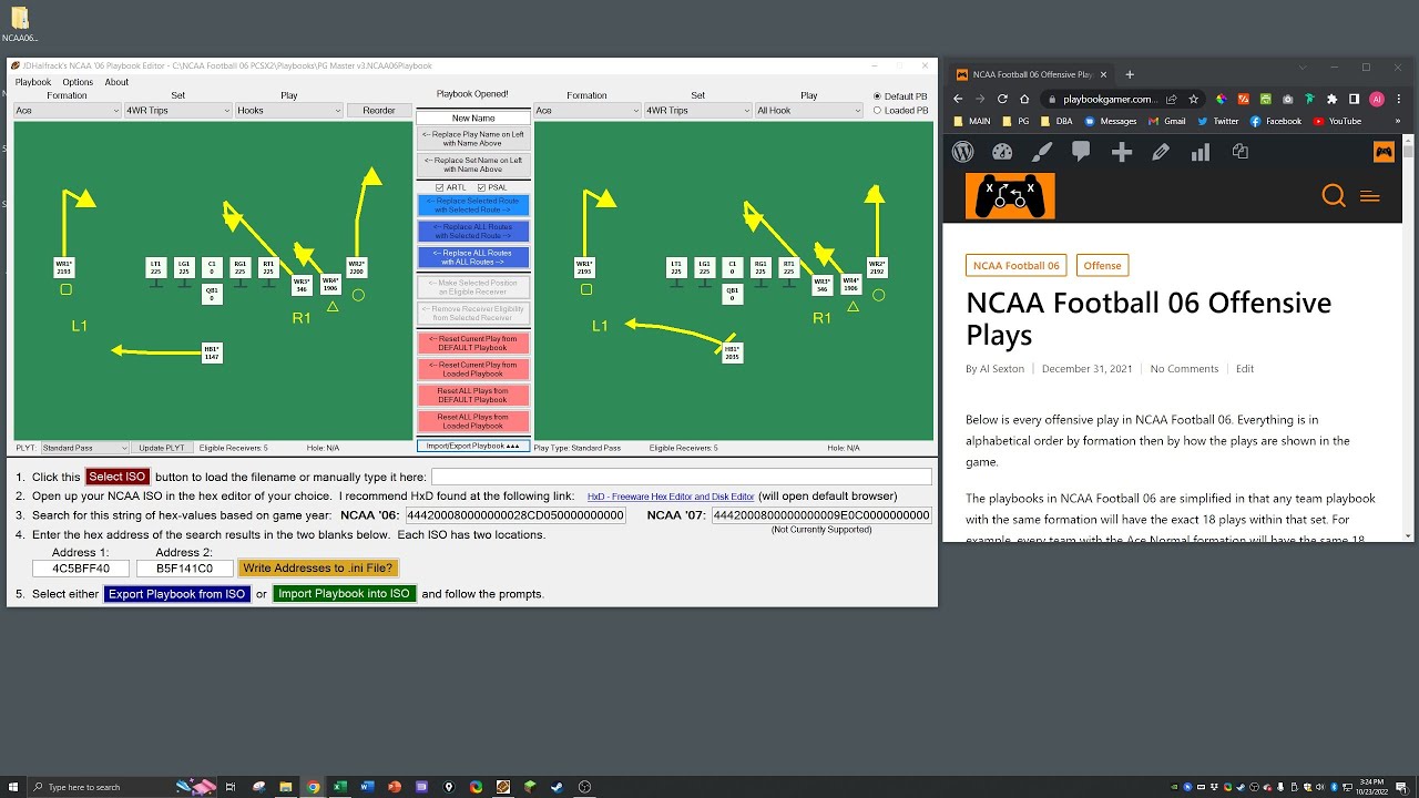 Working on Master Playbook Version 3 - NCAA Football 06 Playbook Editor ...