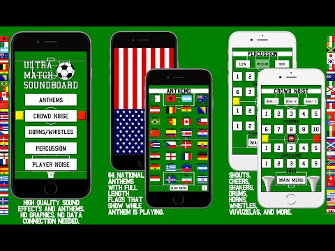 Ultra Soccer Match Soundboard ( Sound Effects, 64 Anthems & Flags, & more) World Cup | Copa America