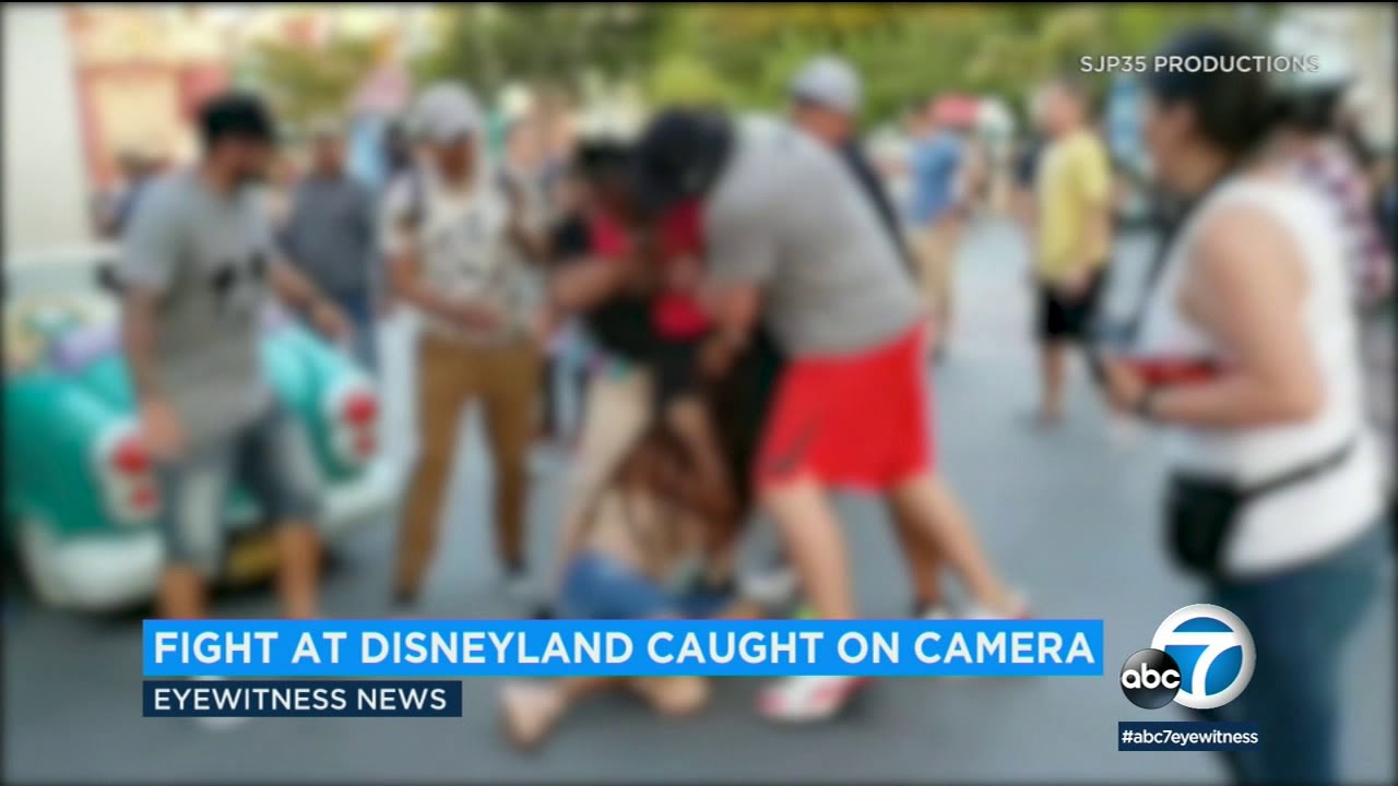 Violent brawl at Disneyland's Toontown caught on video I ABC7 - YouTube