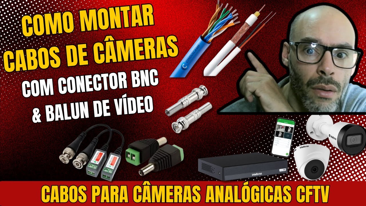COMO FAZER CONECTOR BNC + BALUN DE VÍDEO COM CABO COAXIAL CABO DE REDE ...