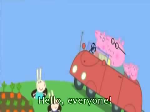 Learning english with Peppa Pig Cartoon English - Rebecca Rabbit with ...