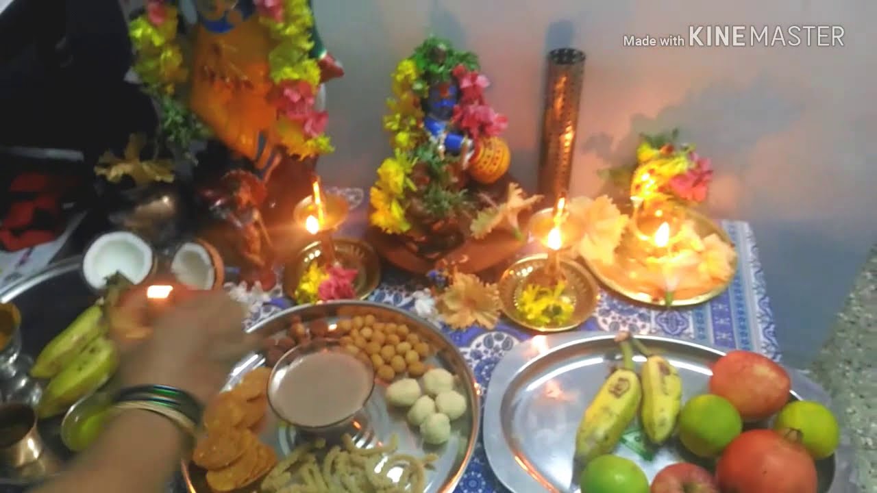KRISHNA JANMASHTAMI 2018 ARRANGEMENT AND SIMPLE POOJA - YouTube