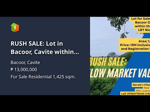 RUSH SALE: Lot in Bacoor, Cavite within the radius of LRT Niog Station ...