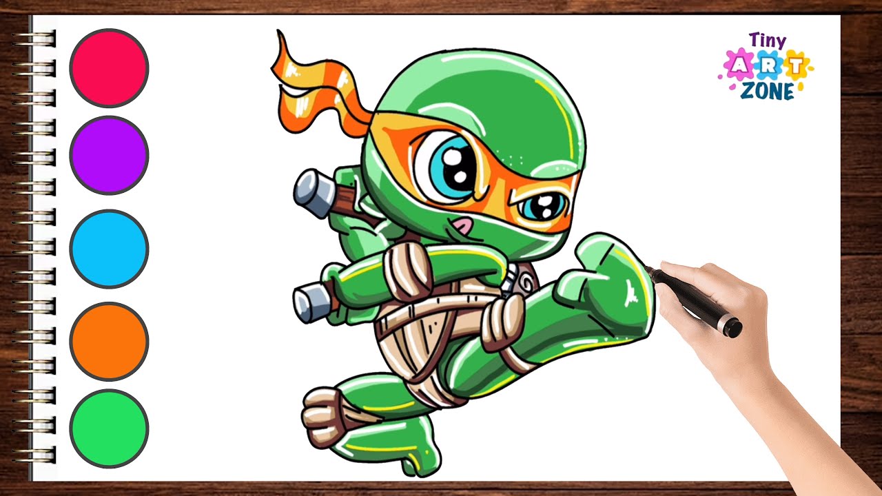 How to draw Ninja Turtle easy step by step / ninja turtle drawing easy ...