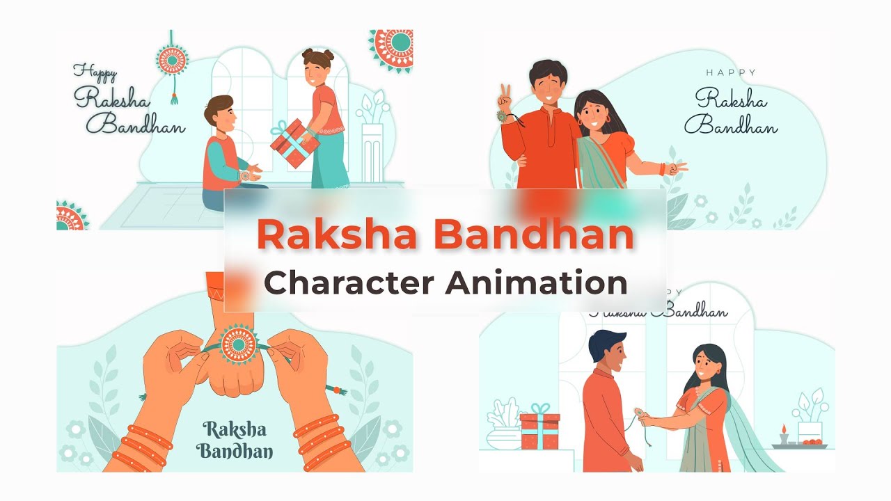 Raksha Bandhan Animation After Effects Templates | Flat Character ...