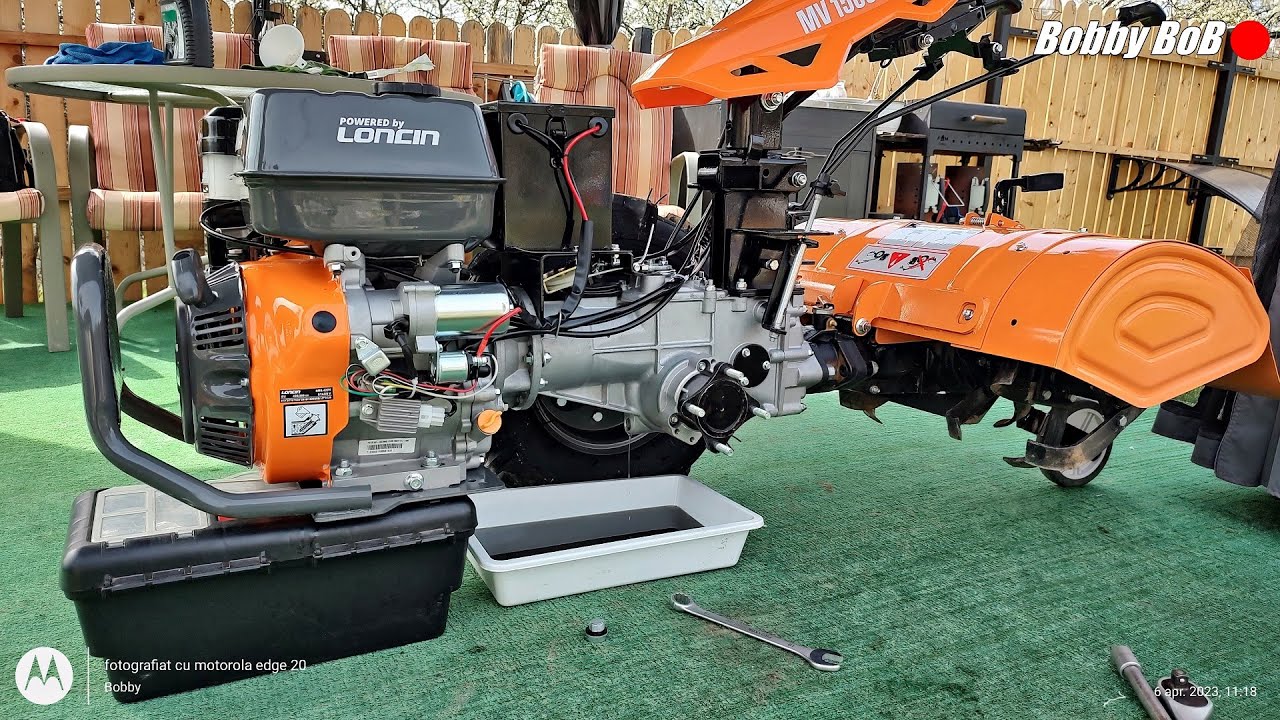 Schimb de ulei motor, cutie la motocultivator O'Mac/ Two-wheel tractor ...