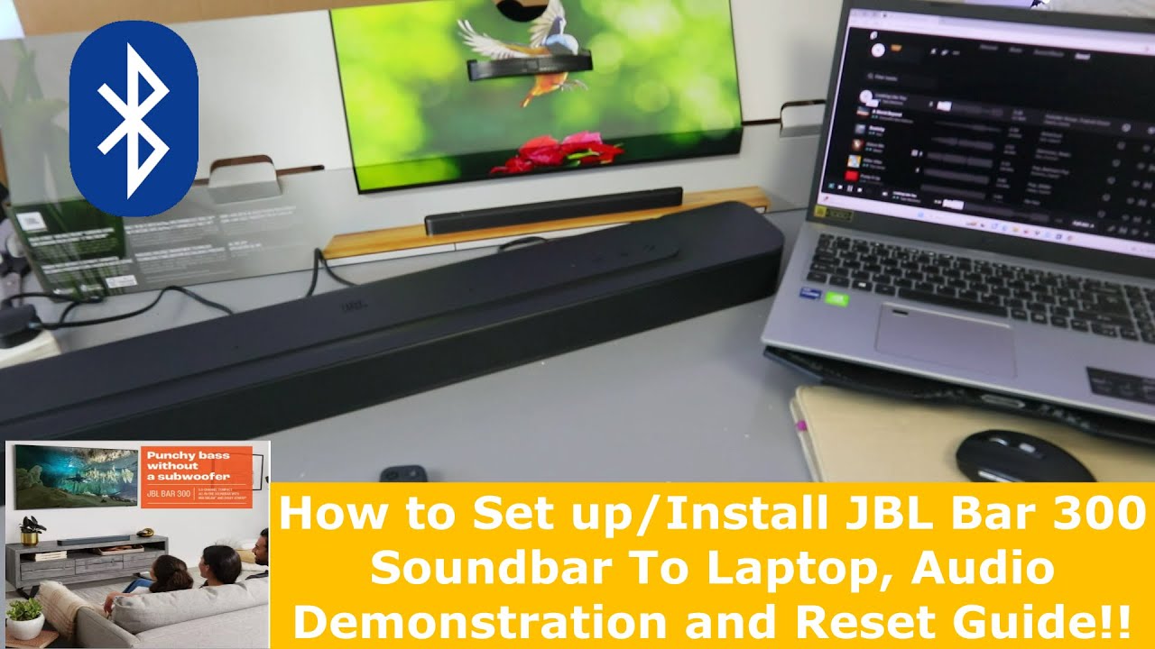 How to Set up/Install JBL Bar 300 Soundbar To Laptop, Audio ...