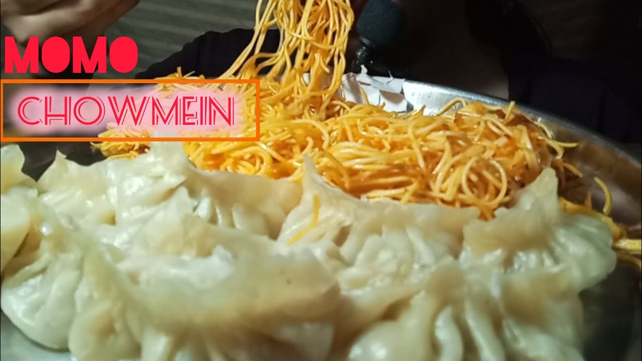 EATING VEG CHOWMEIN AND VEG MOMO||MUKBANG SHOW|| - YouTube