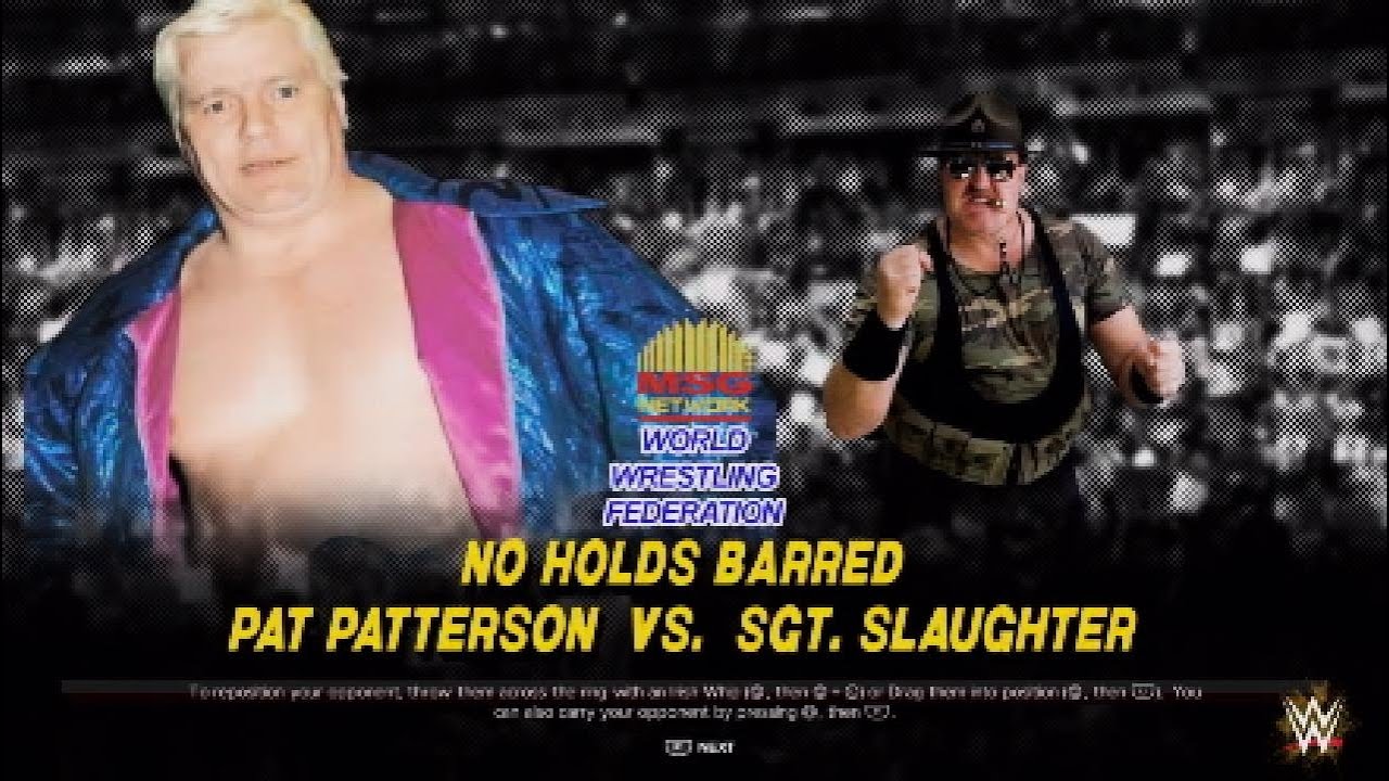 WWE 2K24 | Pat Patterson vs Sgt. Slaughter | No Holds Barred Iron Man Match - YouTube