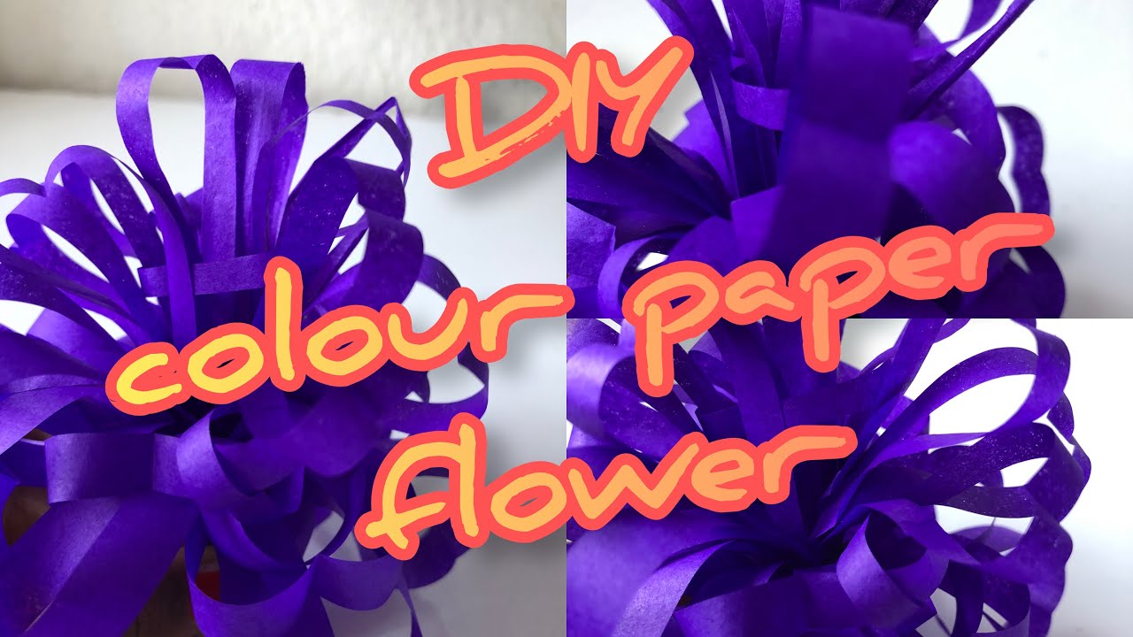 DIY colour paper flower - YouTube