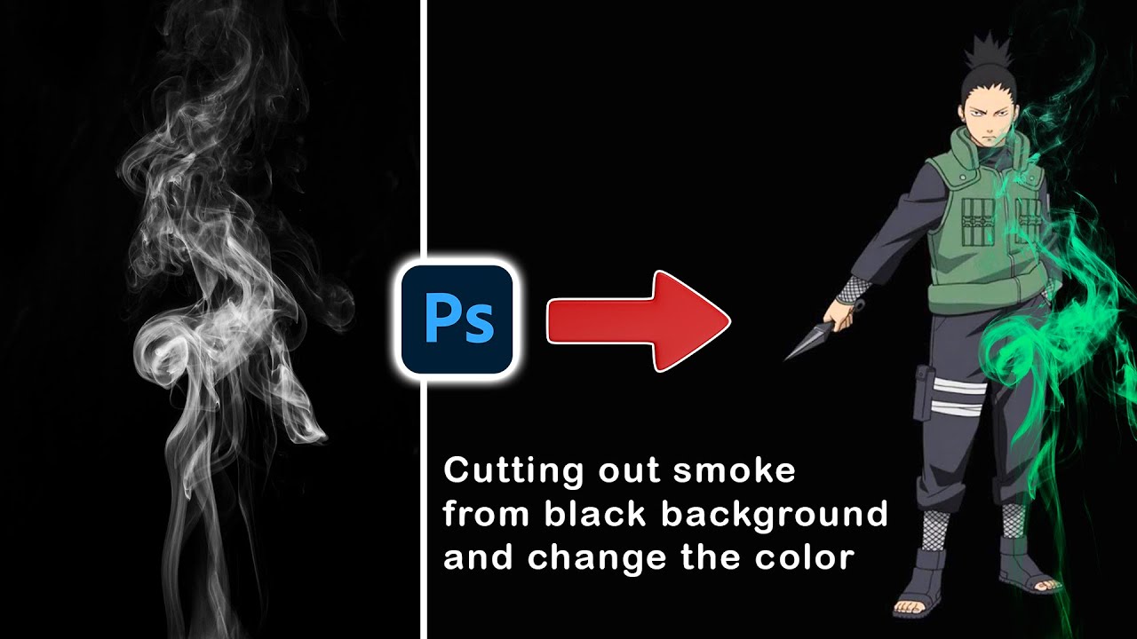 How to cut out smoke from black background and change color of it ...