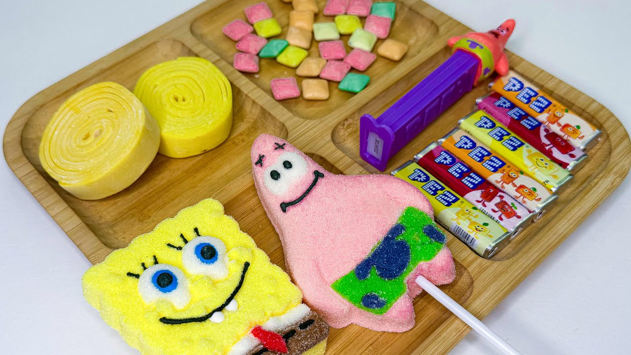 Filling platter with sweets #spongebob - YouTube