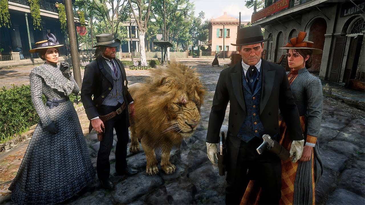 Lion goes Out of Control in Saint Denis | RDR2 Mods - YouTube