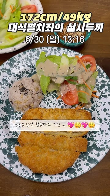 172cm 49kg 대식멸치좌의 삼시두끼3탄 19 왕돈까스 수박 갈치조림 쿨라임피지오 Youtube