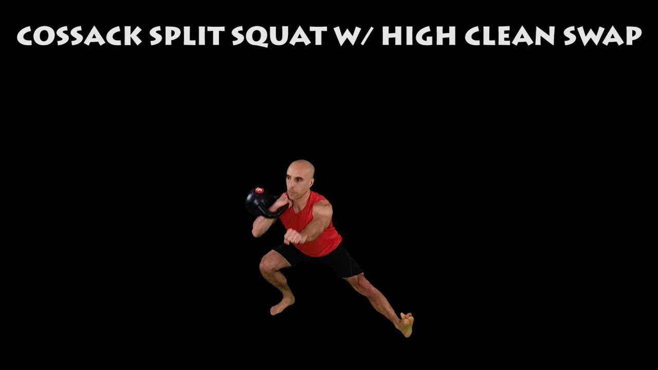 COSSACK SPLIT SQUAT W/ HIGH CLEAN SWAP @ SINGLE KB - YouTube