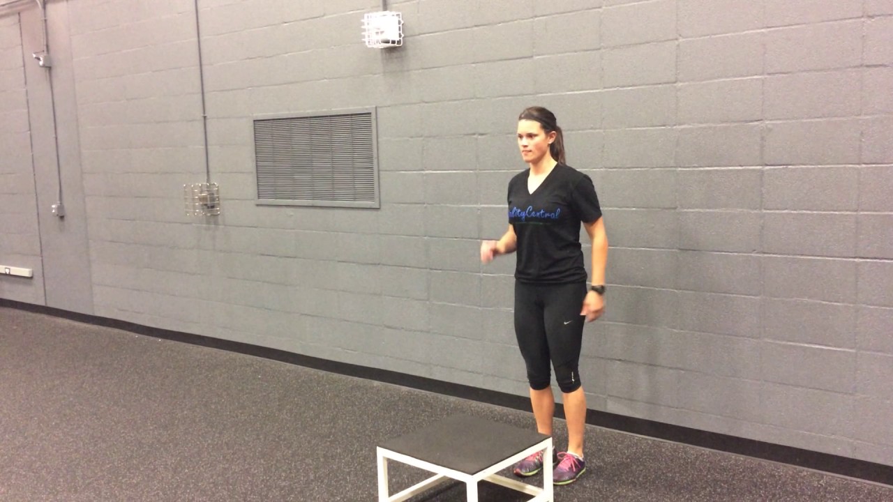 Body Weight Alternating Step Up to Knee Drive - YouTube