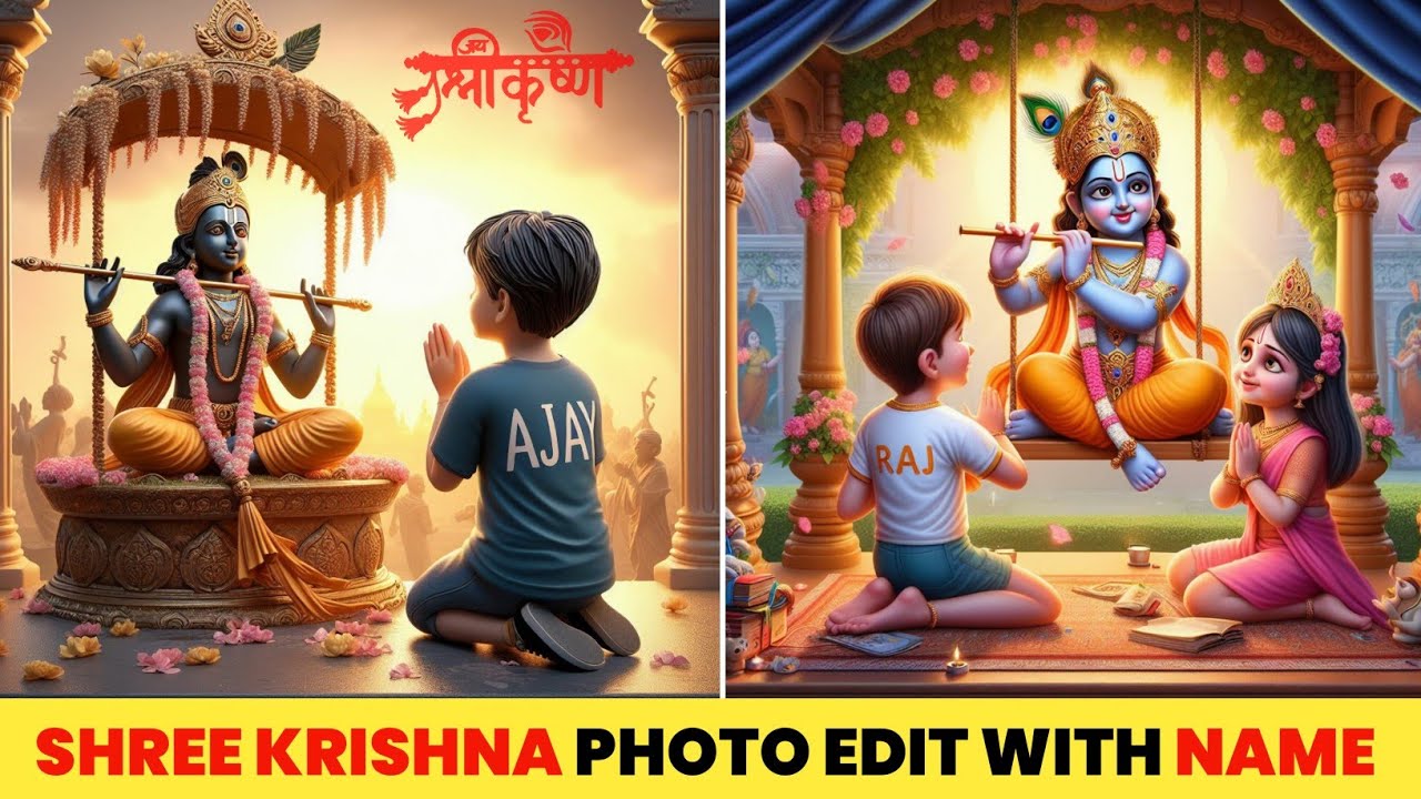 Create Ai Images For Free💥 | Shree Krishna Photo Editing Name | 🚩 Lord ...