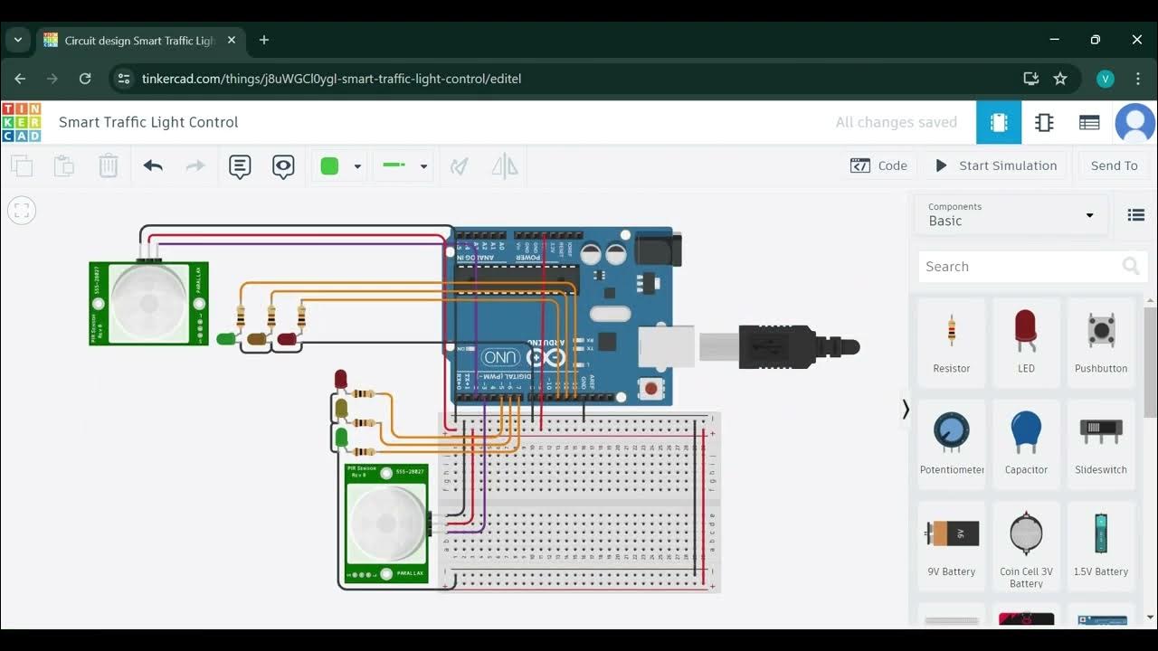 Smart Traffic Light Control Project Using Arduino// tinkercad - YouTube