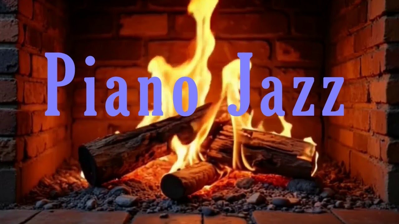 Relaxing Piano Jazz Music Fireplace Sounds Burning Crackling Ambience ...