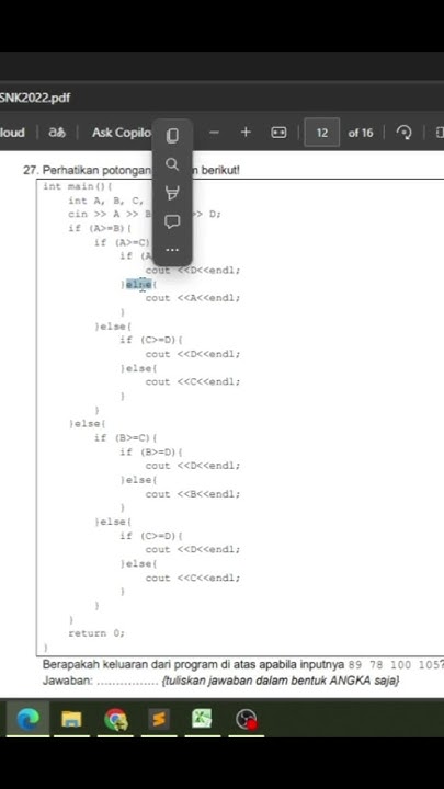 Pembahasan Soal OSN Informatika SMA MA tahun 2022 No 27 #algorithm #c #coding #soal # ...