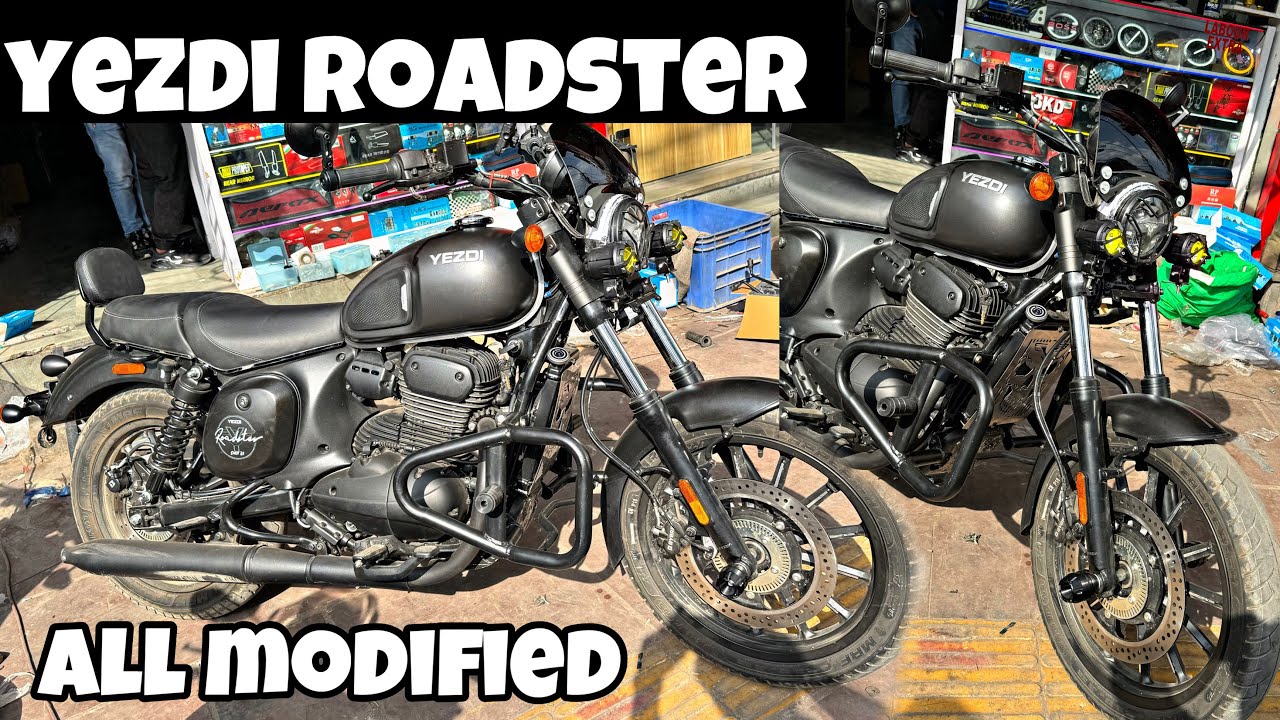 yezdi roadster modified | yezdi roadster crash guard - YouTube