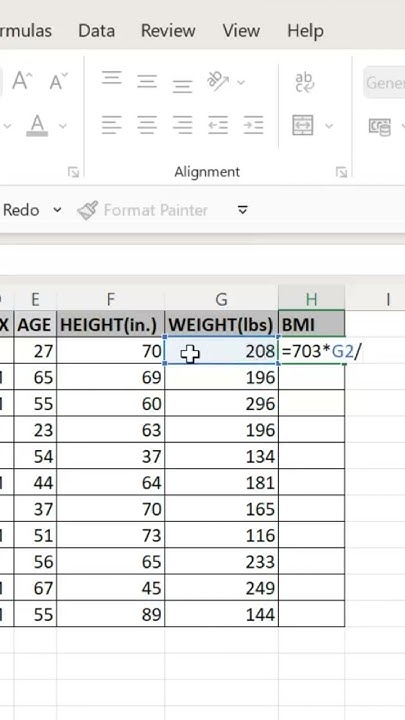 How to calculate BMI in Ms- excel #excel #computerexcel #excelclasses #microsoftoffice #tutorial ...