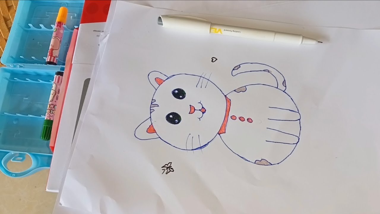 How to draw cat- Cat cartoon - YouTube