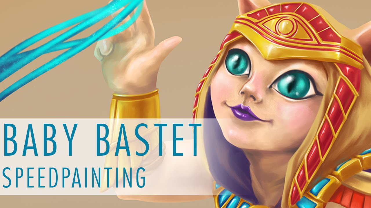 Baby Bastet - SMITE fanart speed painting (Photoshop) - YouTube