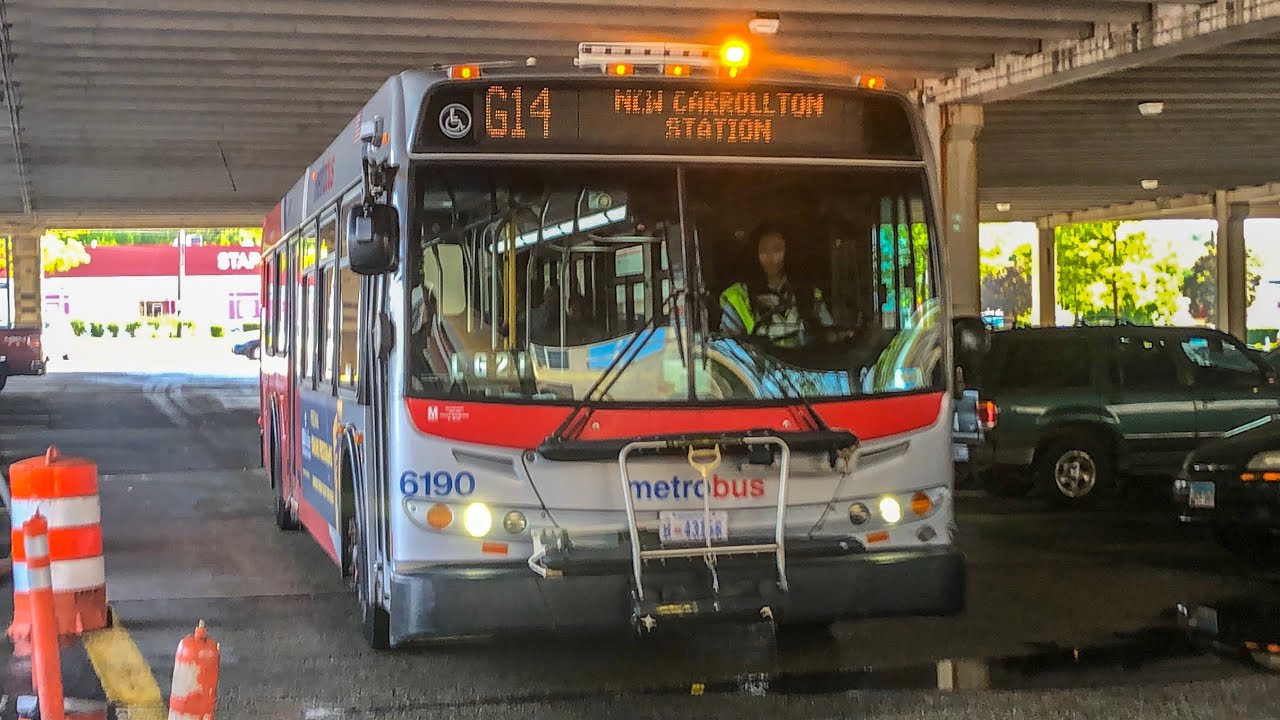 WMATA New Flyer D40LFR 6190 on Route G14 - YouTube