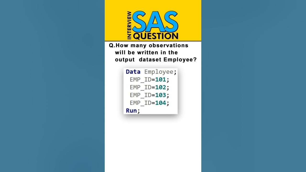 SAS Interview Question and Answer - 9 #sasprogramming #sasonlinetraining - YouTube