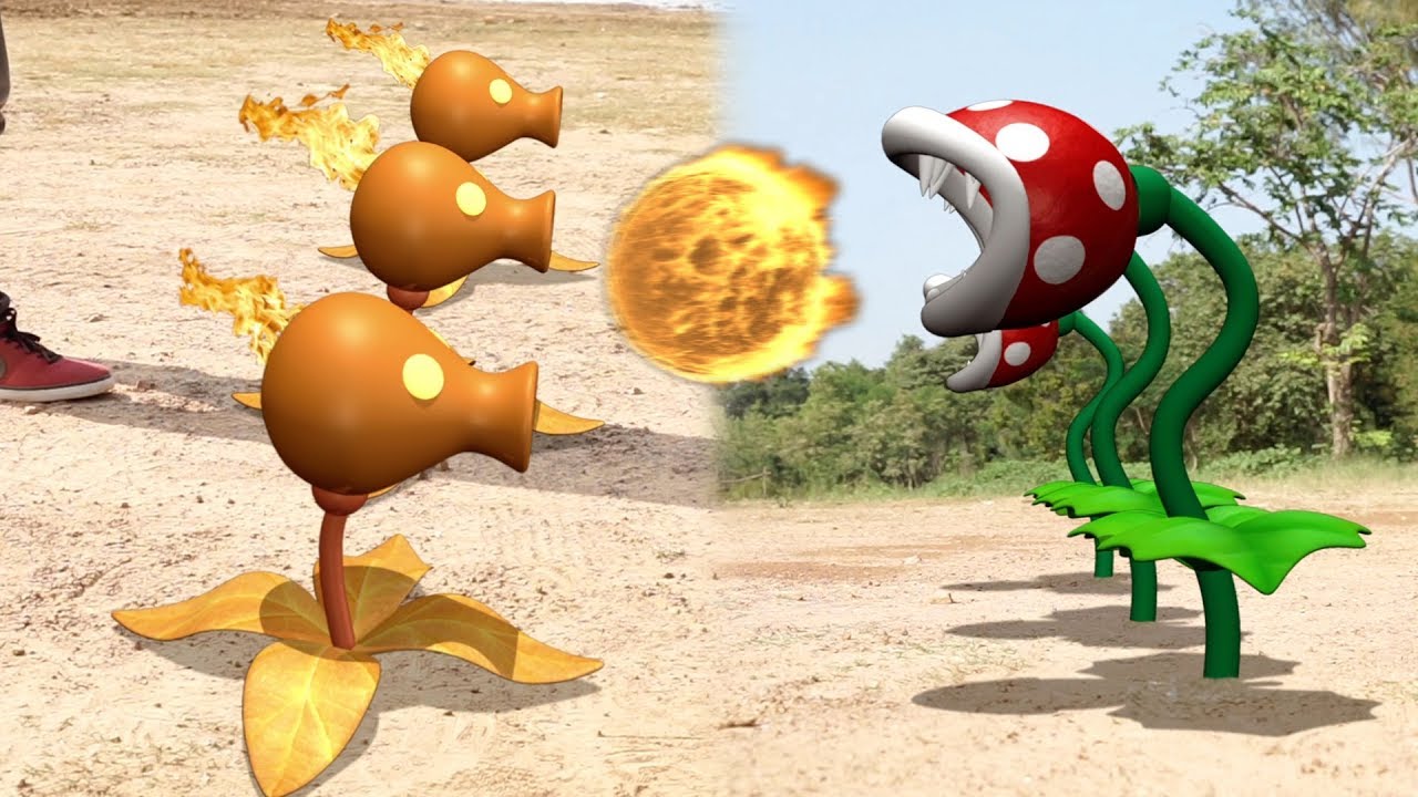 Plants vs Mario!! Real Life - YouTube