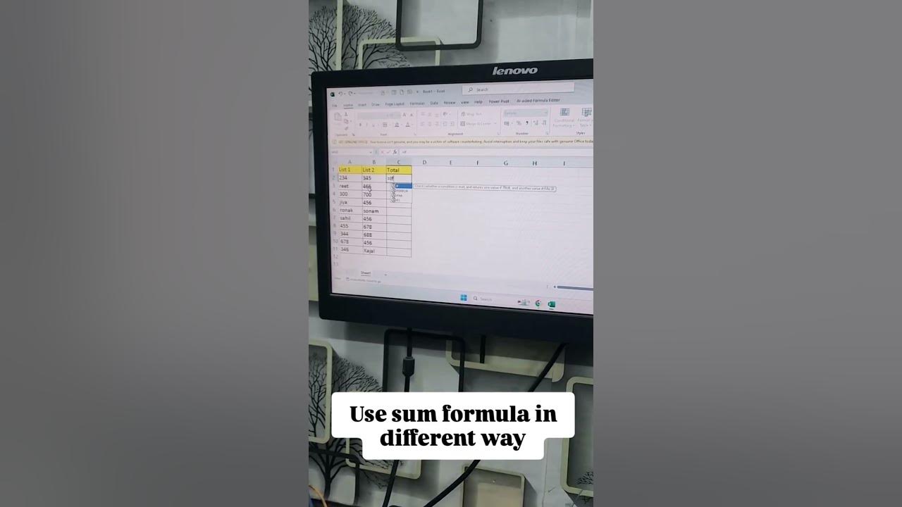 Use Sum Formula In Different Way Excel Excelgyan Excelsolution Excelformula Shortvideo 