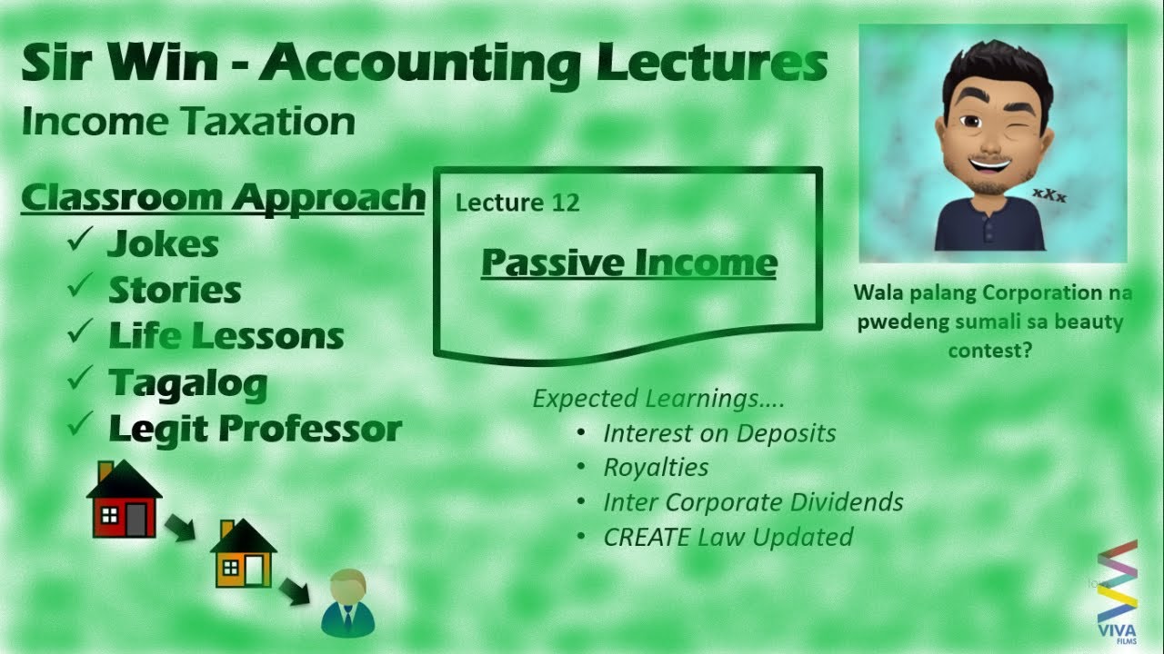 Lecture 12: Passive Income. Taxation for Corporation. [Income Taxation ...