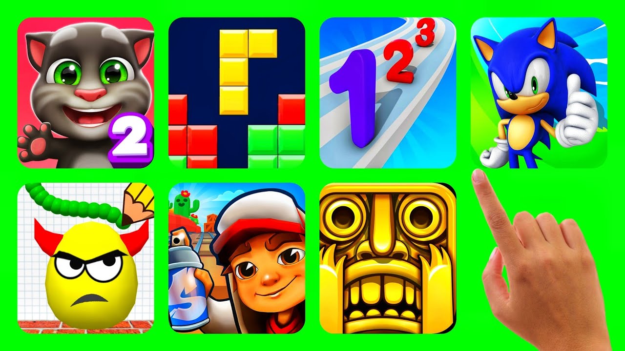 Talking Tom 2,Draw To Smash,Block blast,Number Master,Sonic Dash,Subway ...
